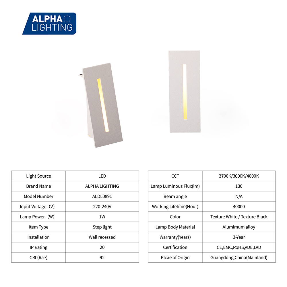 wall washer light 1W 2W led staircase corridor aisle step light