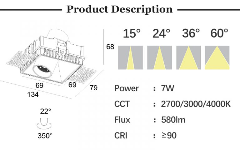 ALDL1579 - FORT Series 7W 580lm recessed lighting on ceiling recessed ...